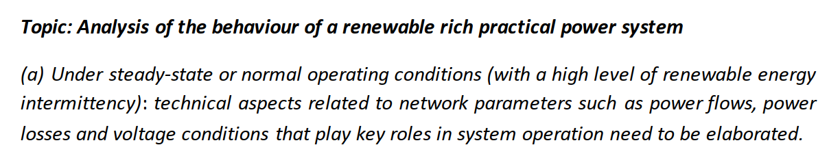 Solved Topic: Analysis of the behaviour of a renewable rich | Chegg.com