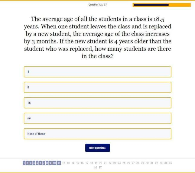Solved Question 12/37 The average age of all the students in | Chegg.com