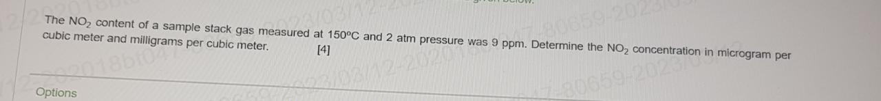 Solved The NO2 content of a sample stack gas measured at | Chegg.com