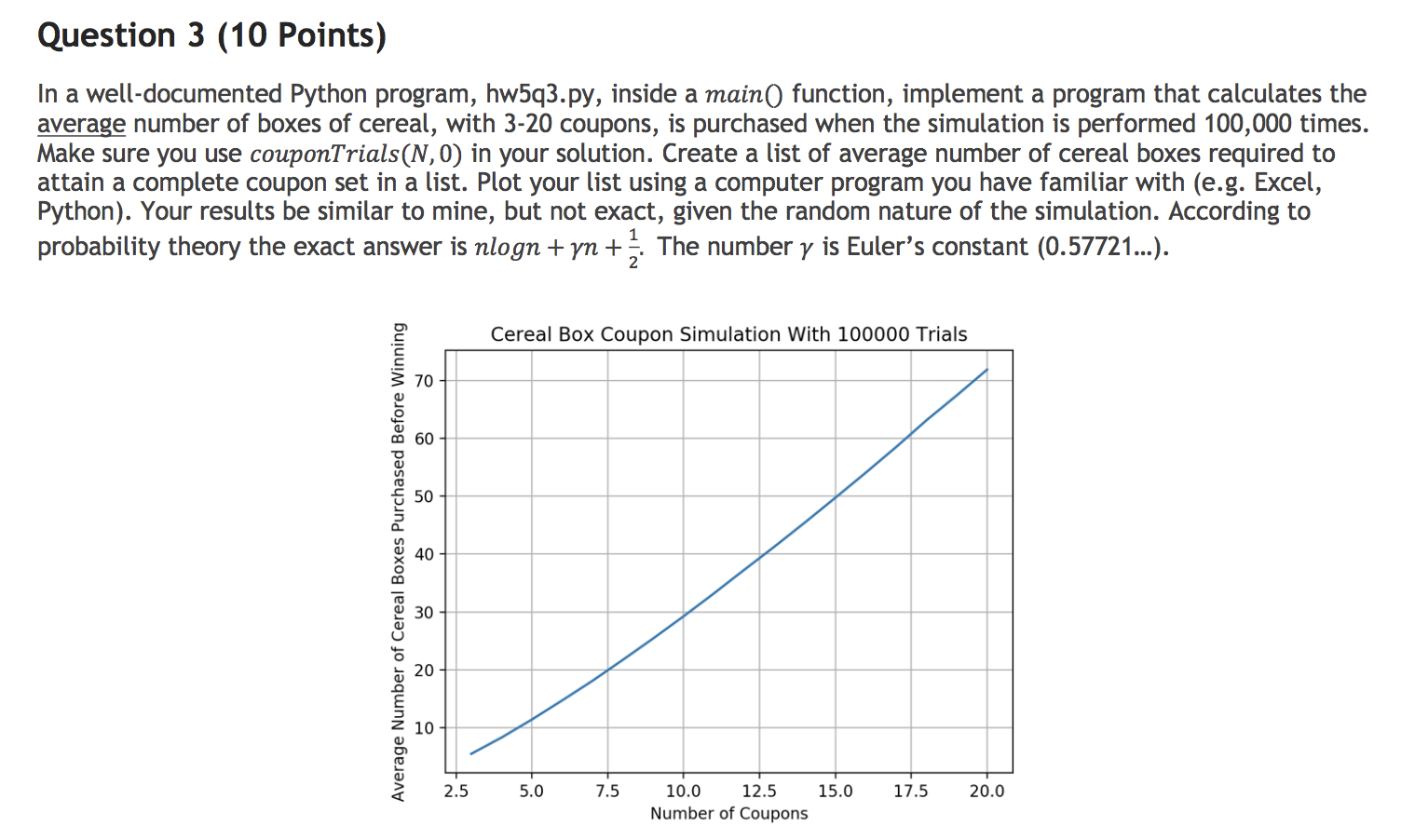 Question 3 (10 Points) In a well-documented Python | Chegg.com
