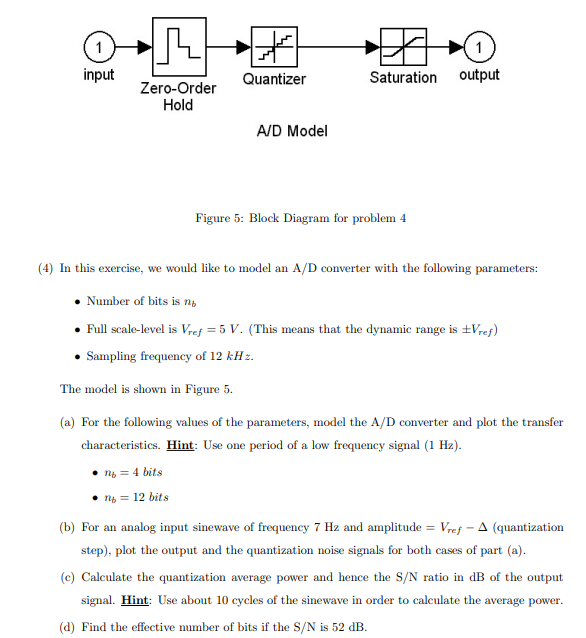Solved Figure 5: Block Diagram for problem 4 (4) In this | Chegg.com
