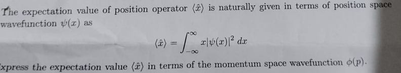 Solved The expectation value of position operator (:hat(x):) | Chegg.com