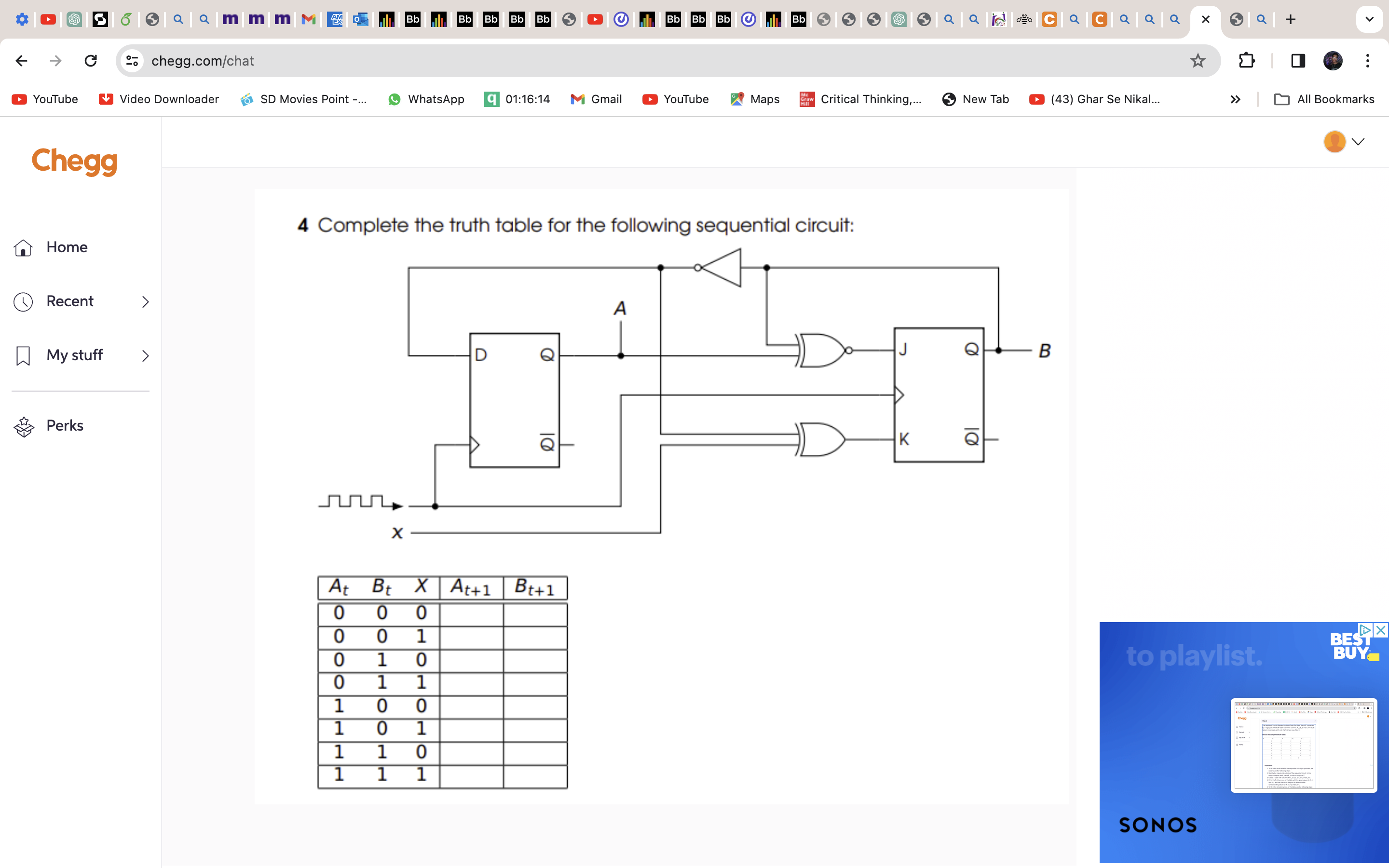 Solved 4 ﻿Complete the truth table for the following | Chegg.com