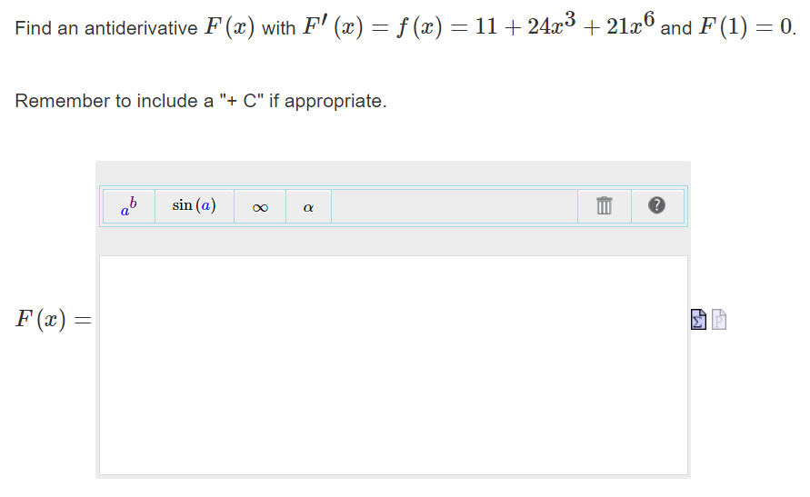 Find an antiderivative F(x) with | Chegg.com