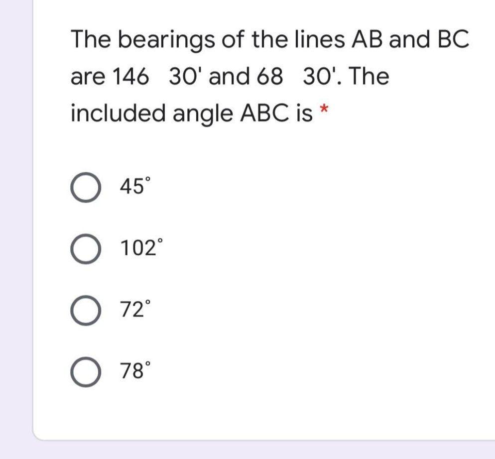 Solved The bearings of the lines AB and BC are 146 30' and | Chegg.com
