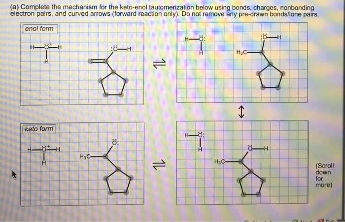 Solved Complete the mechanism for the keto-enol | Chegg.com