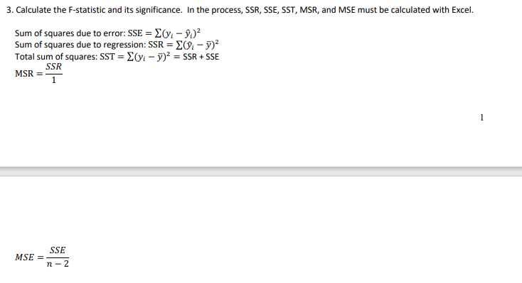 Solved 3. Calculate the F-statistic and its significance. In | Chegg.com