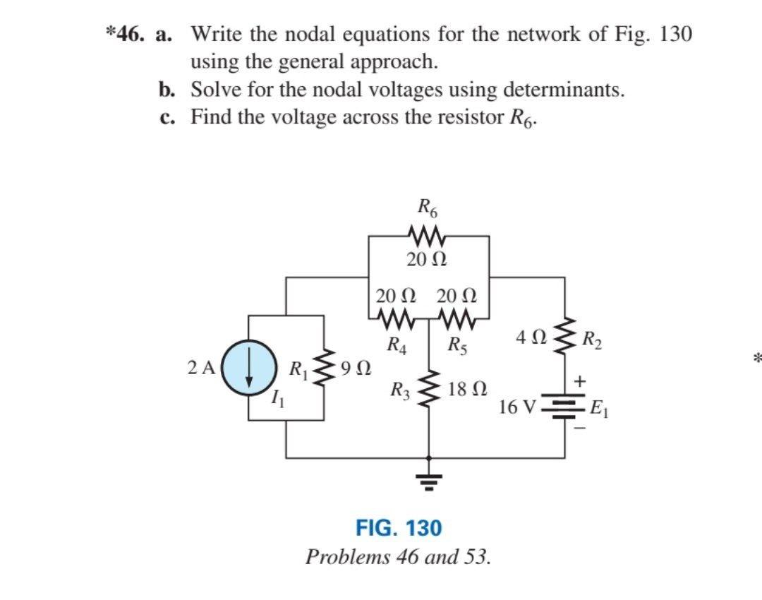 Solved *46. a. Write the nodal equations for the network of | Chegg.com