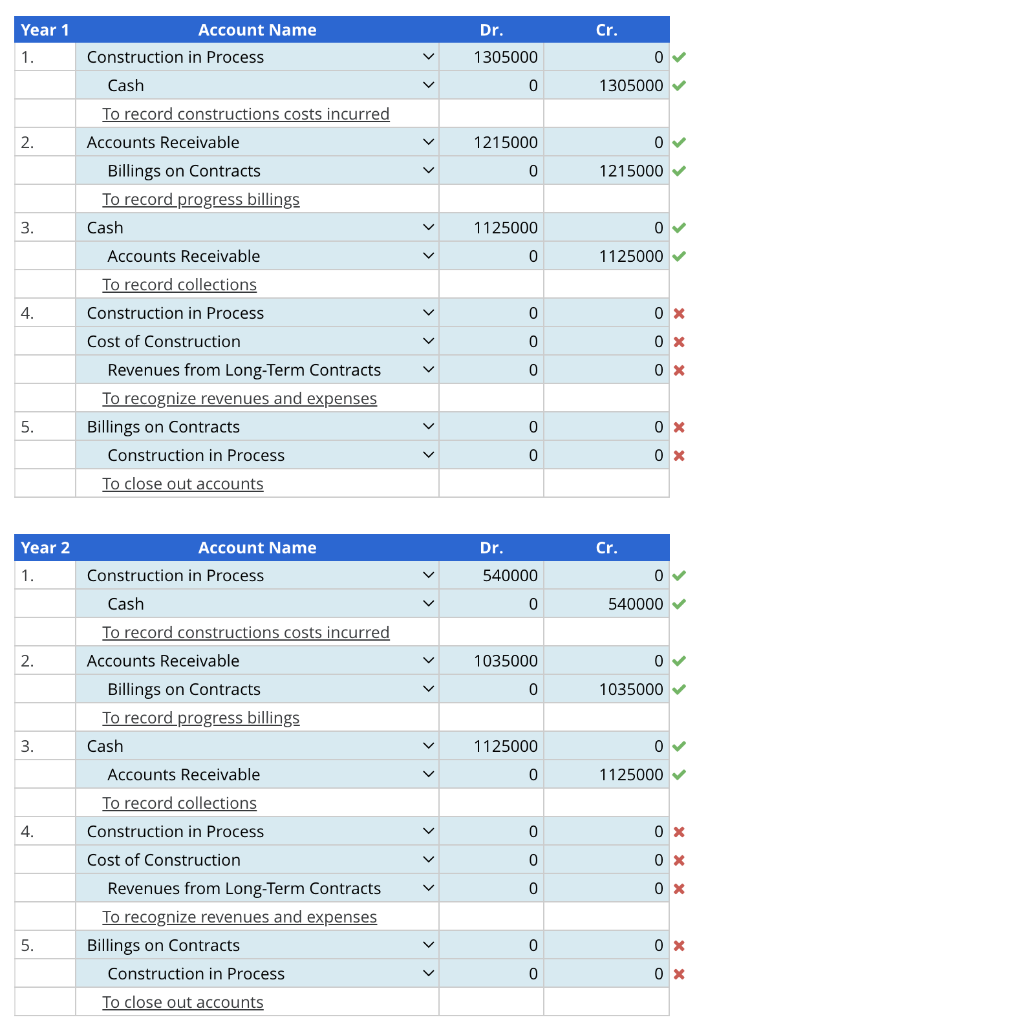 Recording Long- Term Construction: Recognize Revenue | Chegg.com