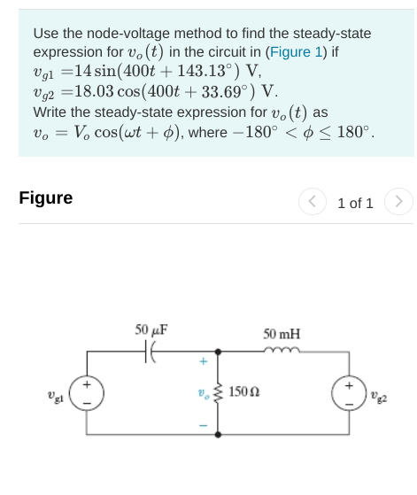 Solved Use the node-voltage method to find the steady-state | Chegg.com