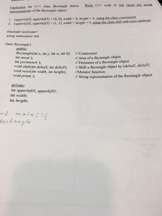 Inclement The C Class Rectangle Below Write C