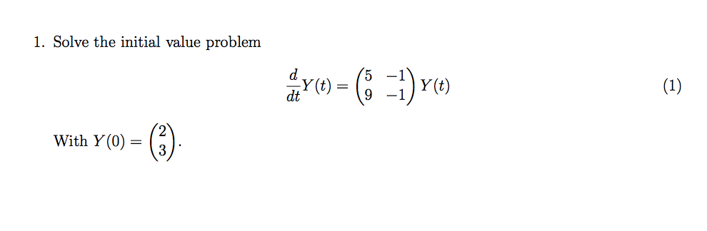 Solved 1. Solve the initial value problem my () = (* = 1) | Chegg.com