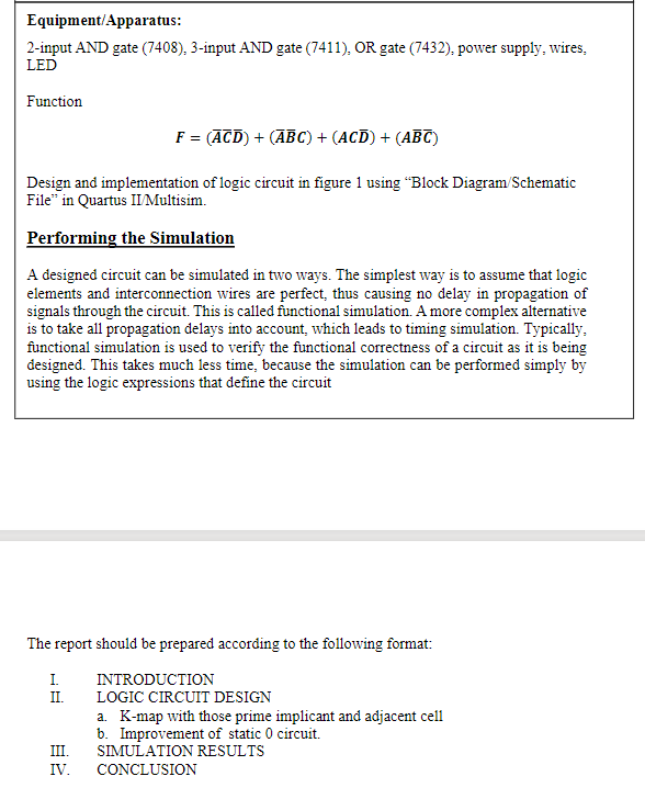 Solved Equipment/Apparatus: 2-input AND gate (7408), 3-input | Chegg.com