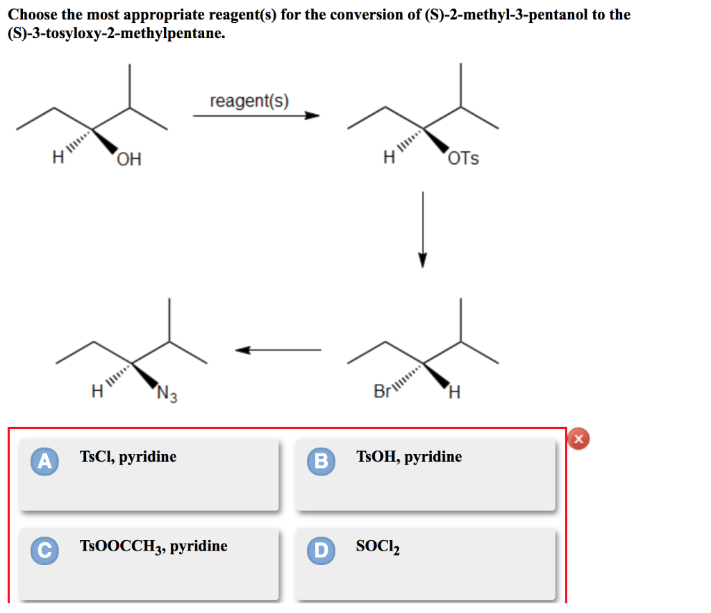 Solved Choose the most appropriate reagent(s) for the | Chegg.com