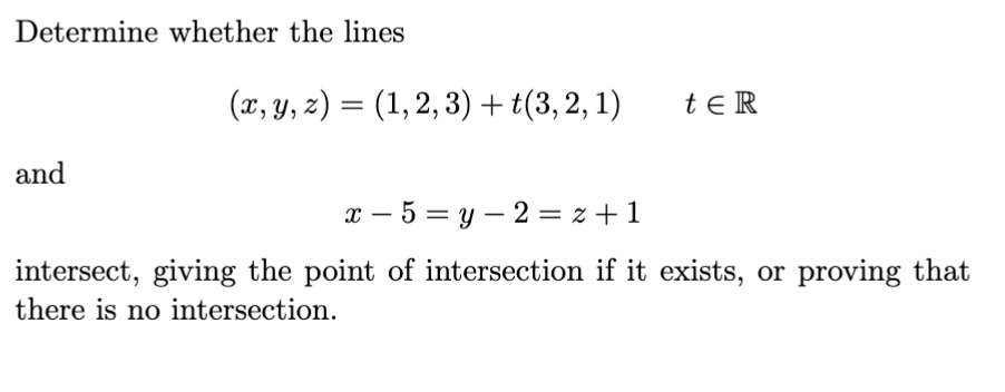 Solved Determine whether the lines | Chegg.com