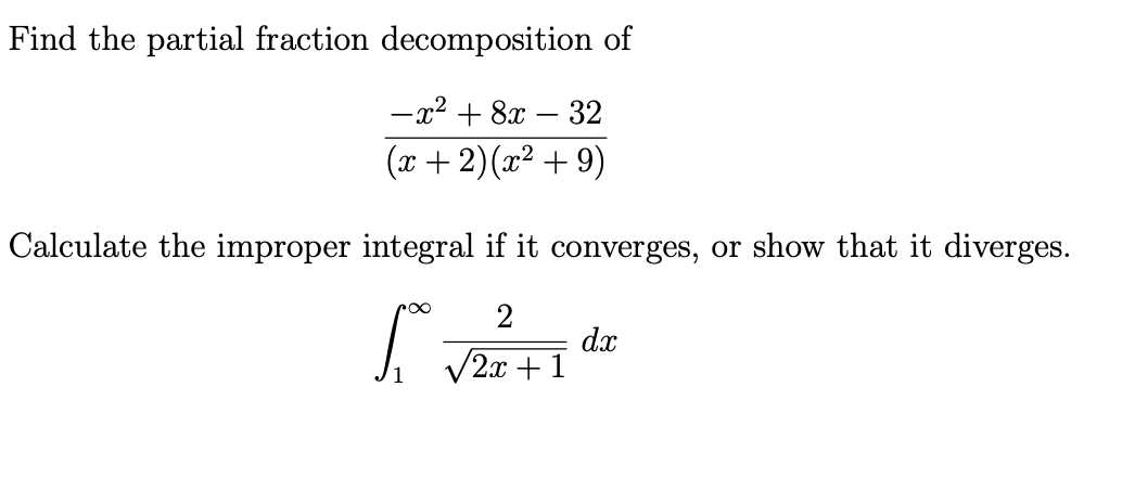 Solved Find the partial fraction decomposition of | Chegg.com