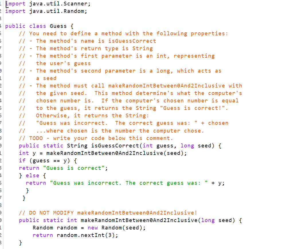 Solved mport java.util.Random; ublic class Guess \{ // You | Chegg.com