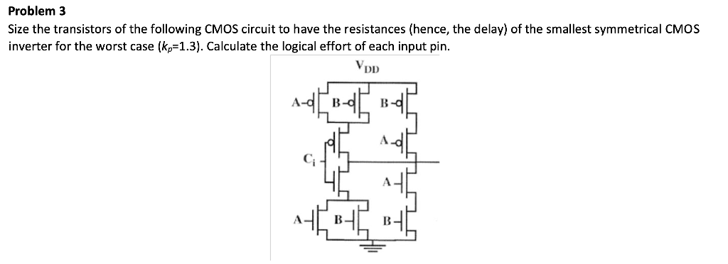 Solved Problem 3 Size the transistors of the following CMOS | Chegg.com