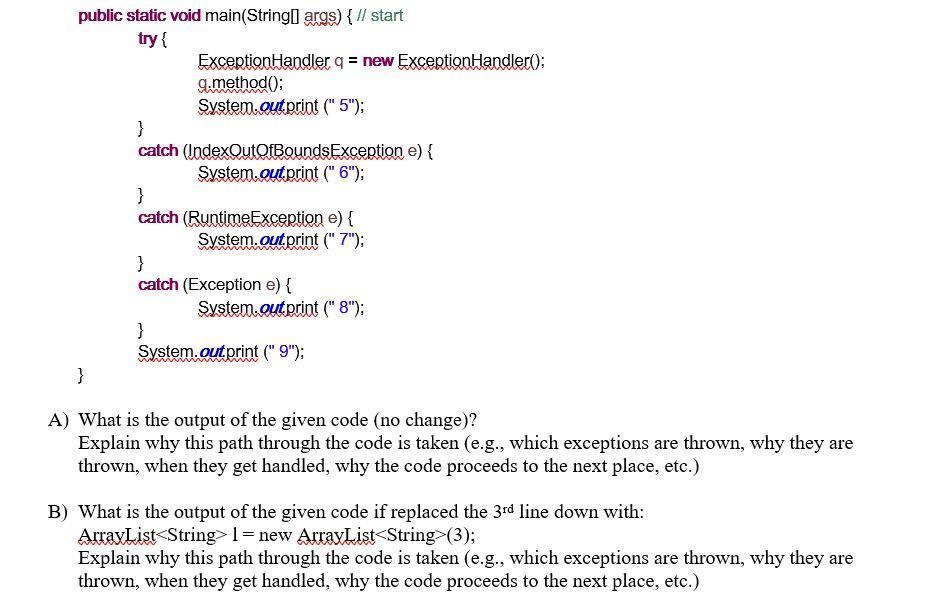 Determine the correct output for the following code. | Chegg.com