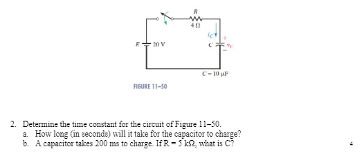Solved FIGURE 11−50 2. Determine the time constant for the | Chegg.com