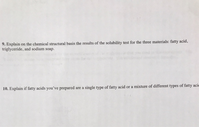 9. Explain on the chemical structural basis the | Chegg.com