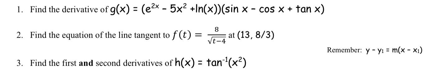Solved 1. Find the derivative of g(x) = (e2x - 5x2 | Chegg.com