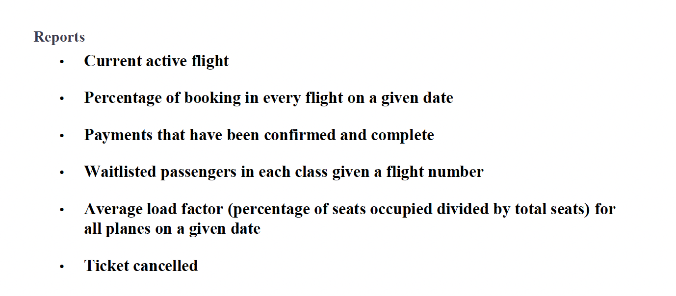 Solved Implement an Airline booking system using any of | Chegg.com