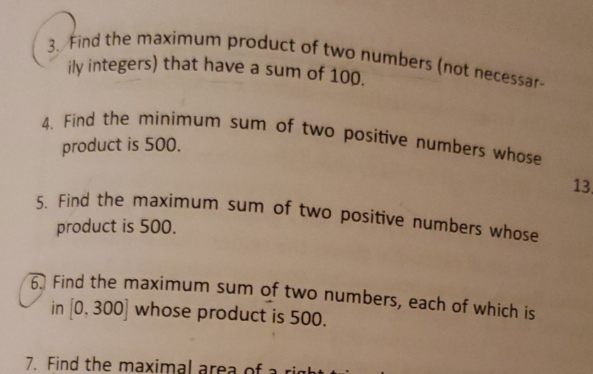 Solved maximum product of two numbers (not necessar 3. Find | Chegg.com