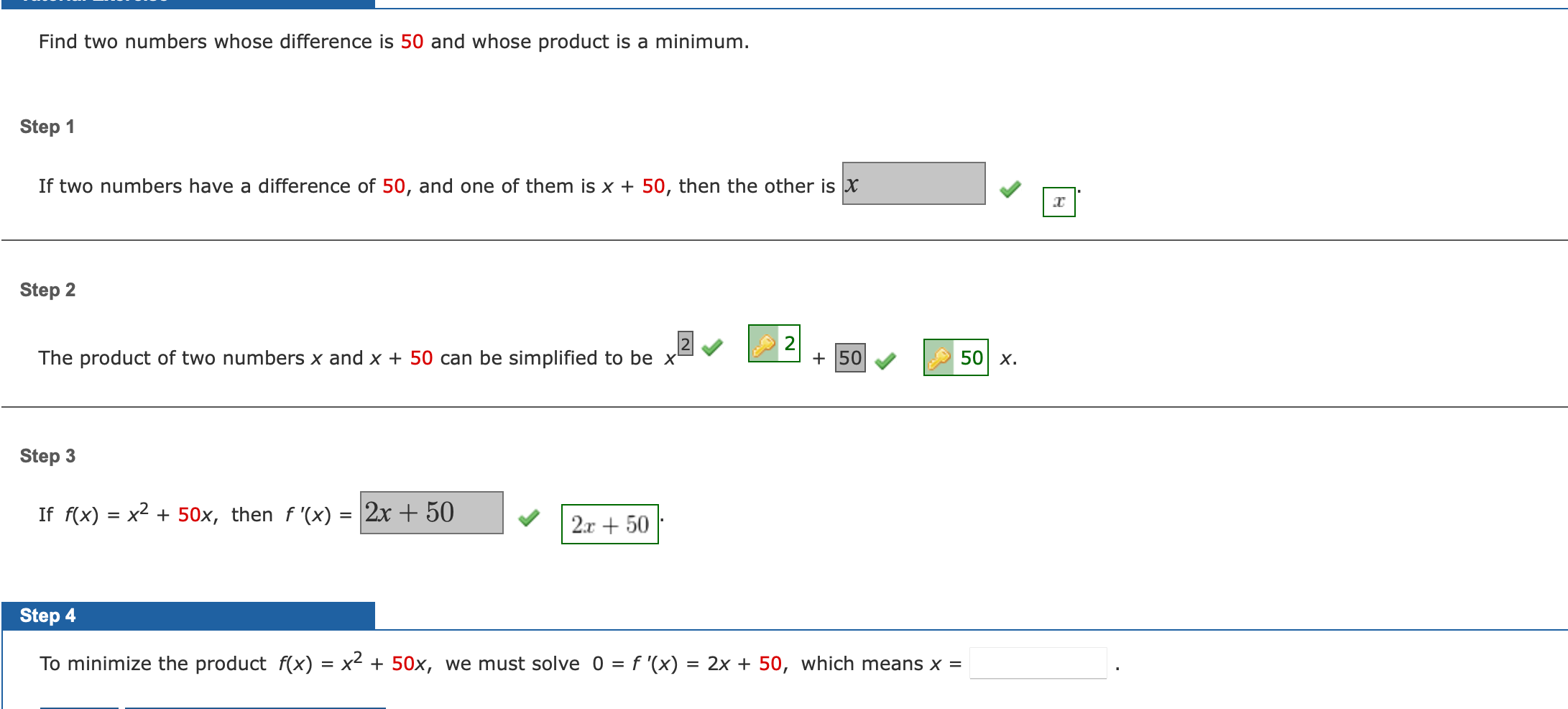 Solved Find two numbers whose difference is 50 and whose | Chegg.com Solved Find two numbers whose difference is 50 and whose | Chegg.com