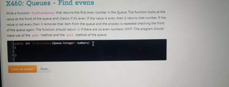 Solved X460: Queues Find evens Write a function | Chegg.com