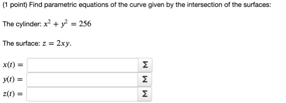 Solved (1 point) Find parametric equations of the curve | Chegg.com