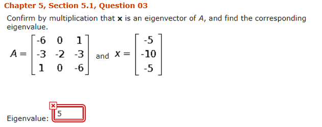 Solved Chapter 5, Section 5.1, Question 03 Confirm by | Chegg.com