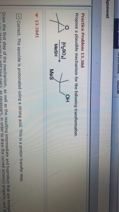 Solved gnment Practice Problem 13.38d Propose a plausible | Chegg.com Solved gnment Practice Problem 13.38d Propose a plausible | Chegg.com