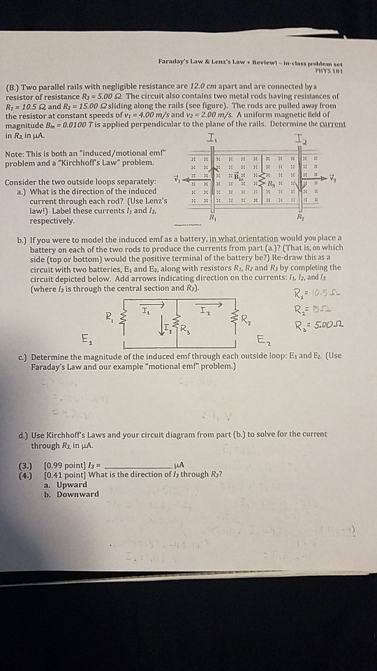 Solved Faraday's Law& Lenz's Law + Reviewt- in-class problem | Chegg.com