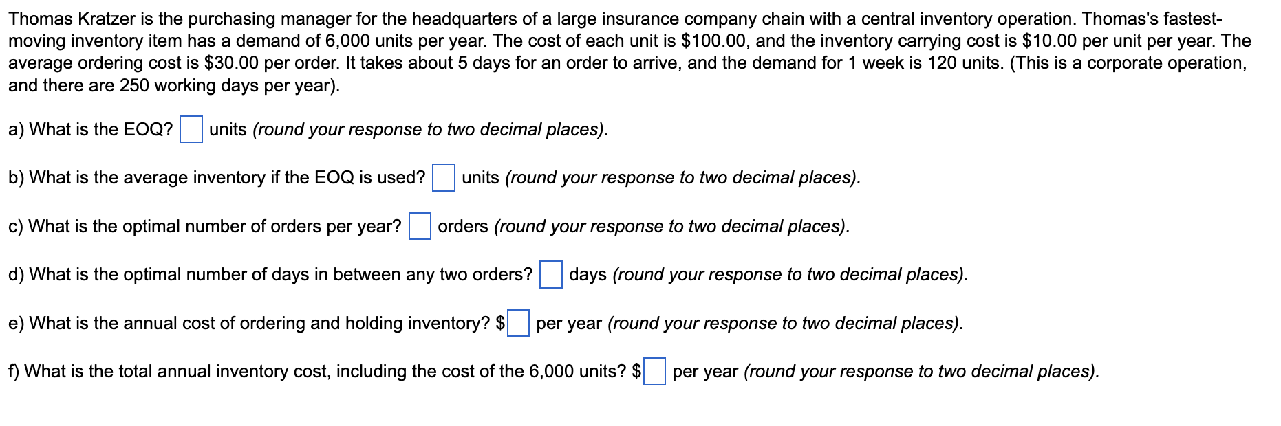 Solved Please help! Thank you very much. 24.Thomas Kratzer | Chegg.com