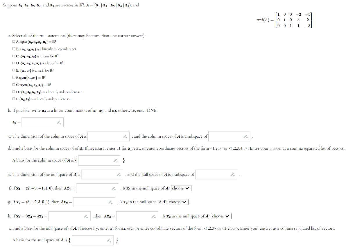 Solved Suppose a1,a2,a3,a4, and a5 are vectors in | Chegg.com