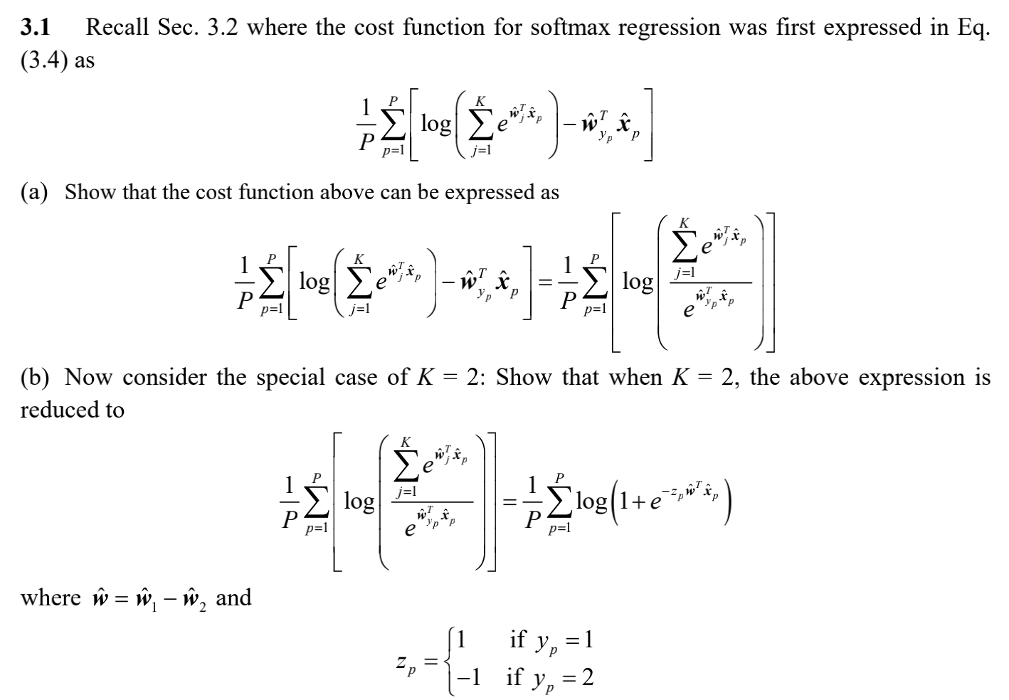 3.1 Recall Sec. 3.2 where the cost function for | Chegg.com