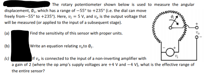 Solved The rotary potentiometer shown below is used to | Chegg.com