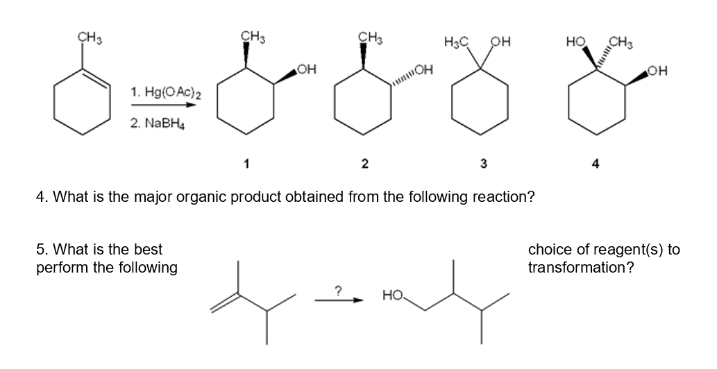 Solved What is the major organic product obtained from the | Chegg.com
