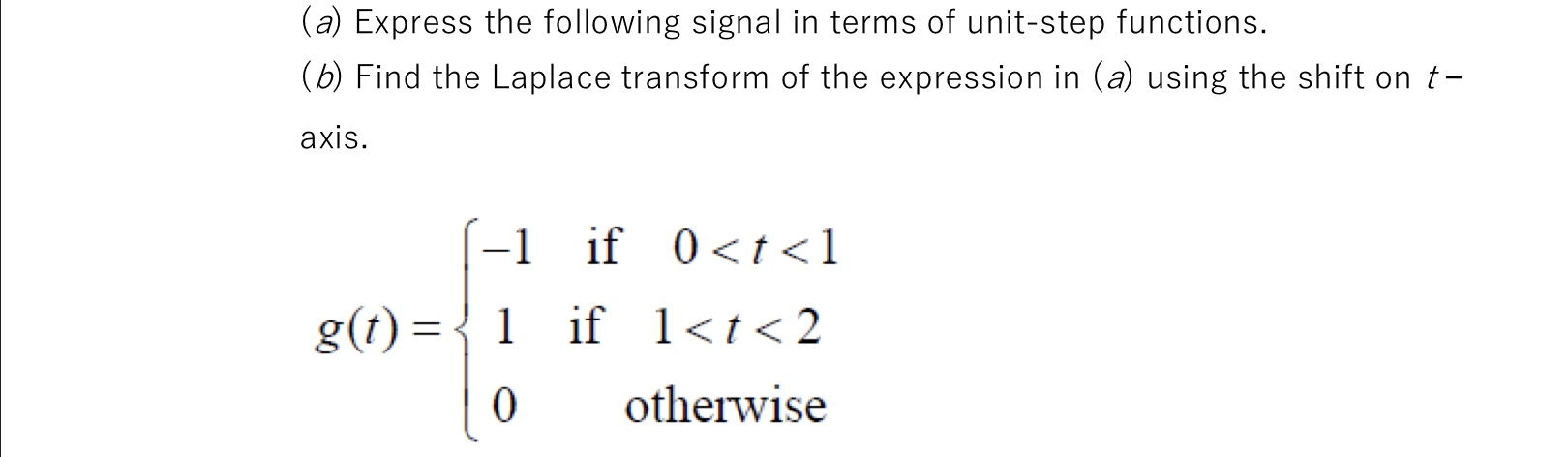 Solved (a) Express the following signal in terms of | Chegg.com