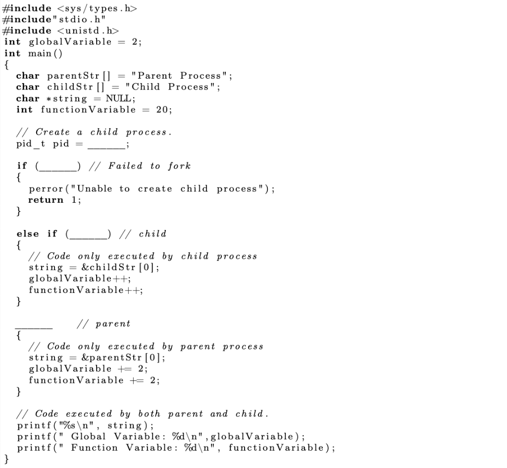 Solved To create a new process, you can use the system call | Chegg.com