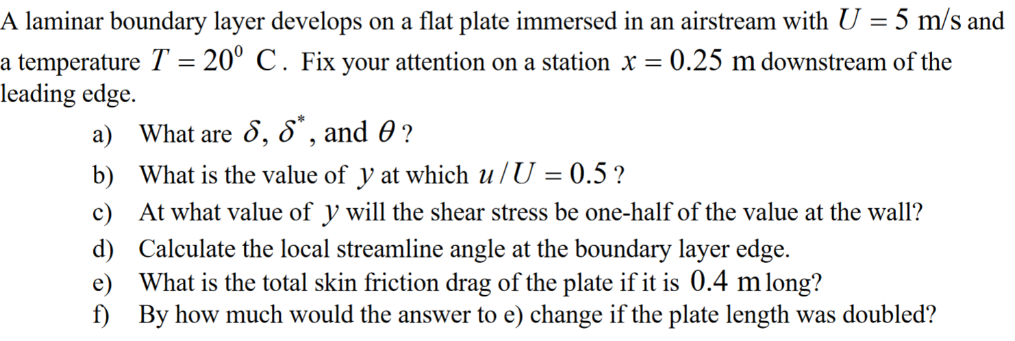 Solved laminar boundary layer develops on a flat plate | Chegg.com