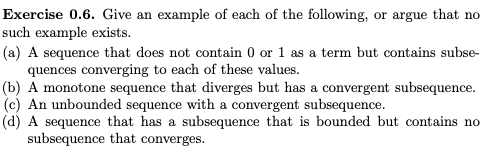 Solved Exercise 0.6. Give an example of each of the | Chegg.com