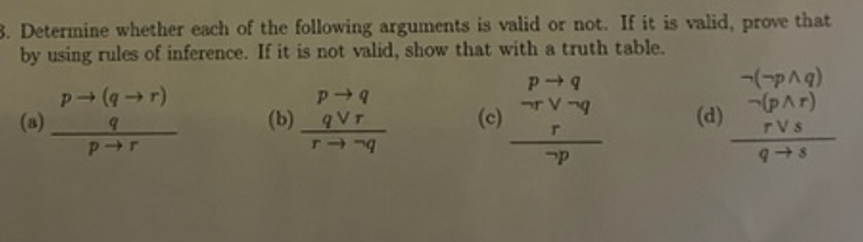 Solved Determine whether each of the following arguments is | Chegg.com