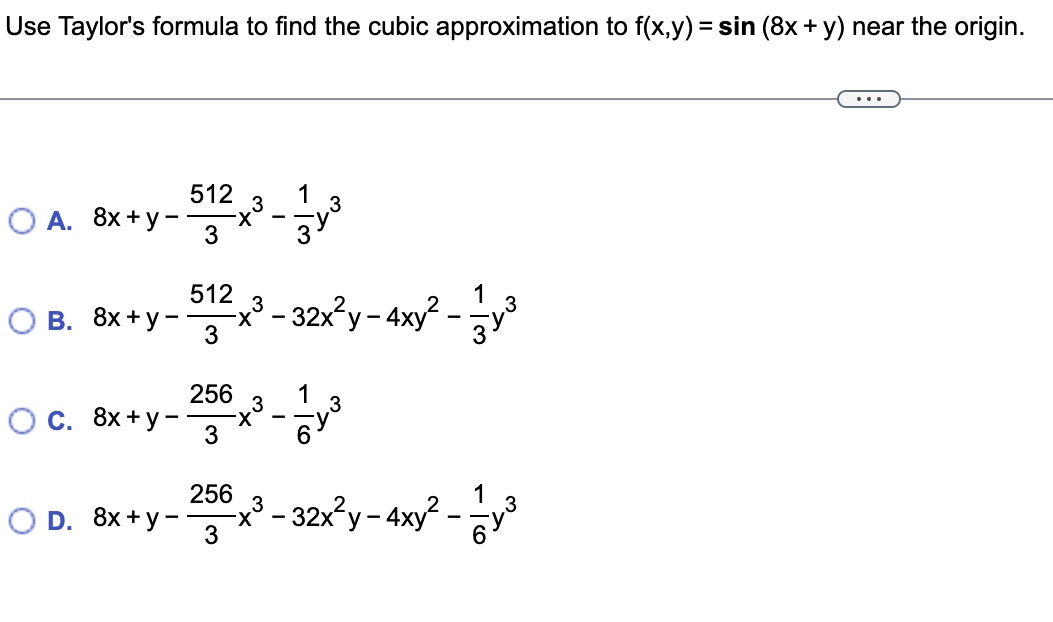 Solved Use Taylor's formula to find the cubic approximation | Chegg.com