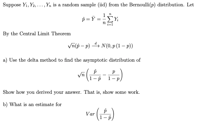 Solved Suppose Yı, Y2, ..., Yn is a random sample (iid) from | Chegg.com