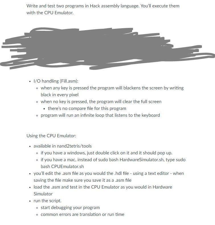 Solved What is the hdl code for I/O handling (Fill.asm), | Chegg.com