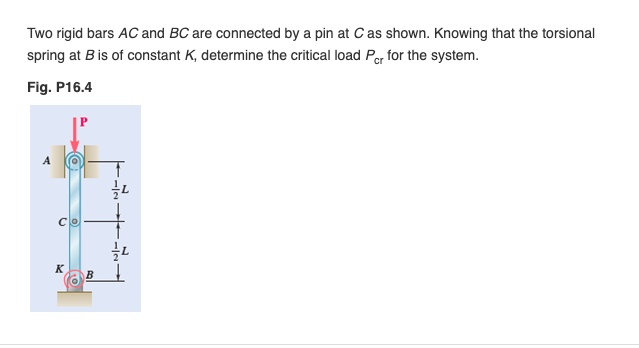 Solved Two rigid bars AC and BC are connected by a pin at C | Chegg.com