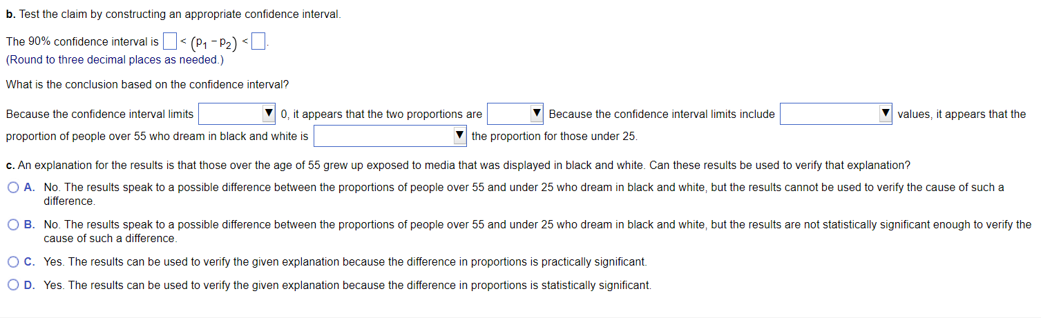 Solved Complete parts (a) through (c) below. a. Test the | Chegg.com
