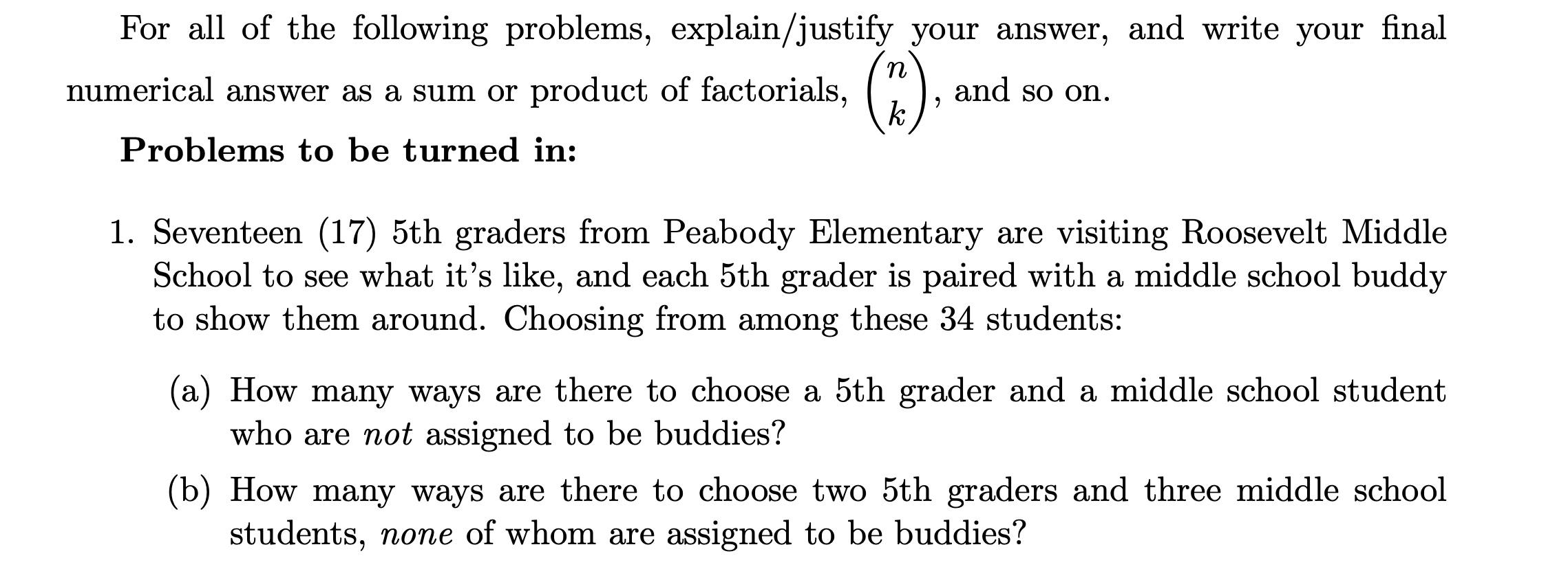 Solved For all of the following problems, explain/justify | Chegg.com